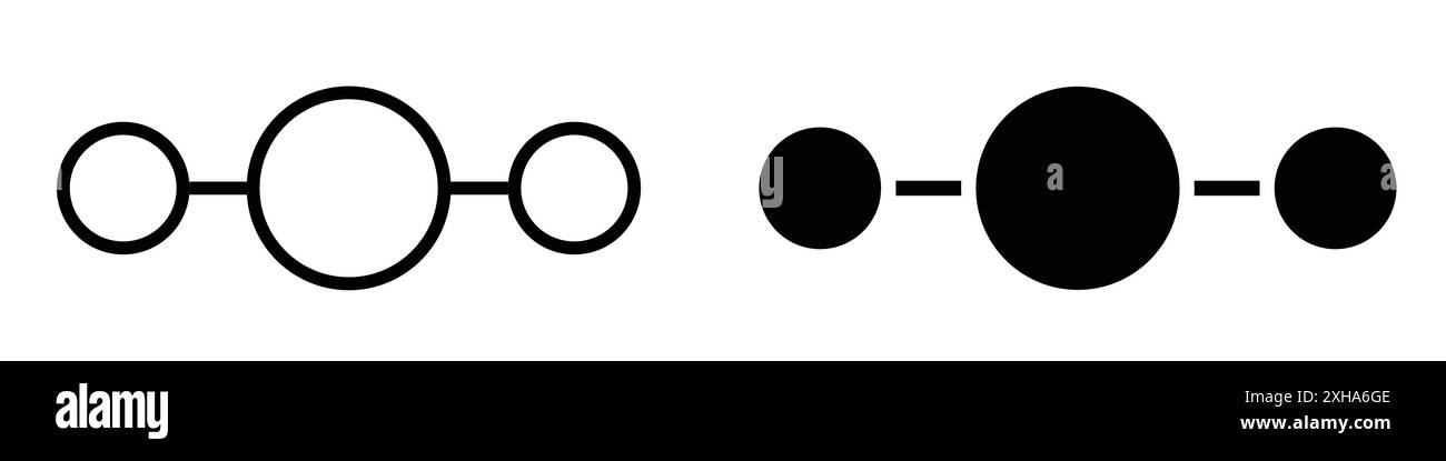 Linear molecular structure icon Vector symbol or sign set collection in ...