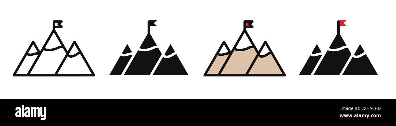 Mission icon Vector symbol or sign set collection in black and white ...