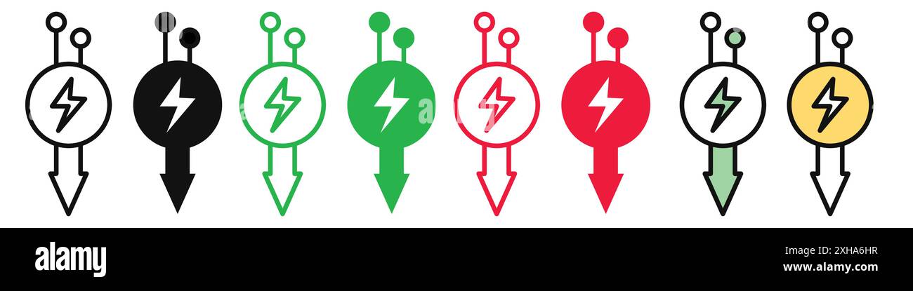 Low electricity consumption icon Vector symbol or sign set collection ...