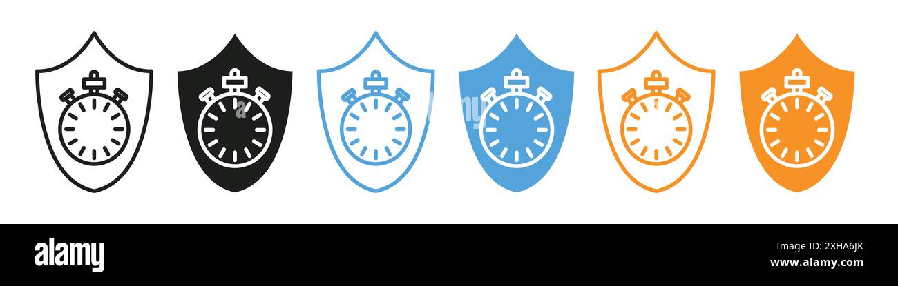 Long term protection icon Vector symbol or sign set collection in black ...