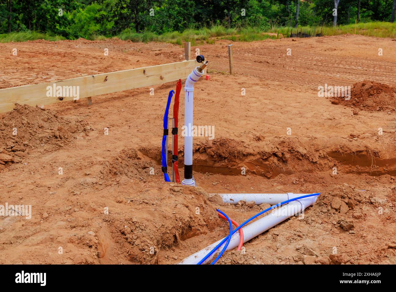 Before Pouring concrete in foundation of new house while underground ...