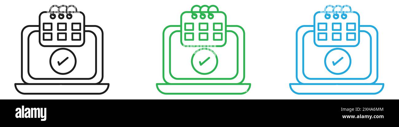 Online appointment icon Vector symbol or sign set collection in black ...