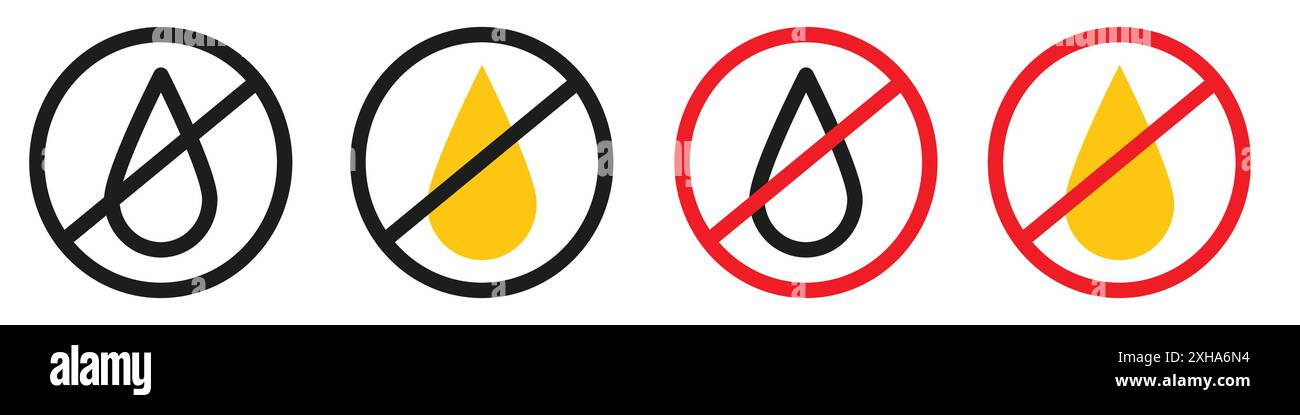 Oil free icon Vector symbol or sign set collection in black and white ...