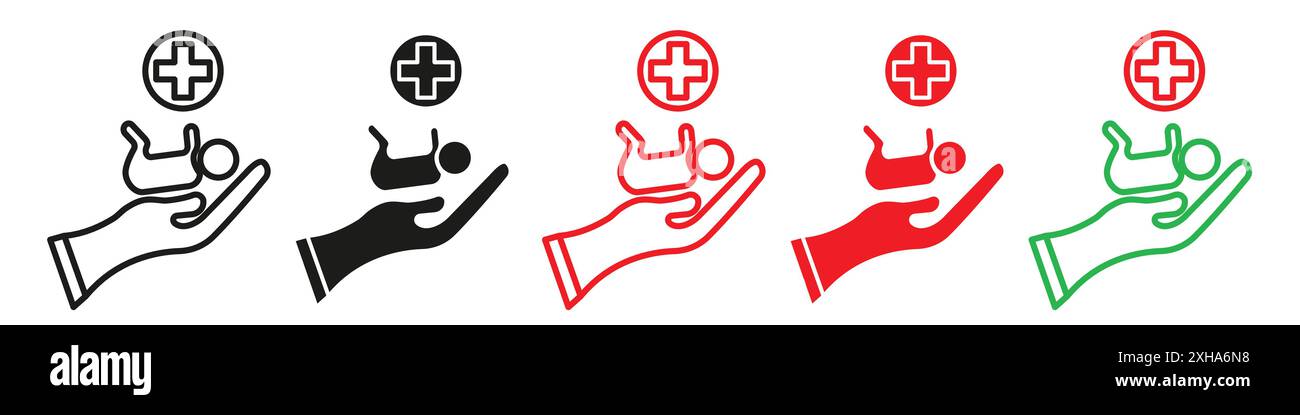 Neonatologist icon Vector symbol or sign set collection in black and ...