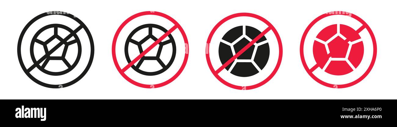 No ball game sign Vector symbol or sign set collection in black and ...