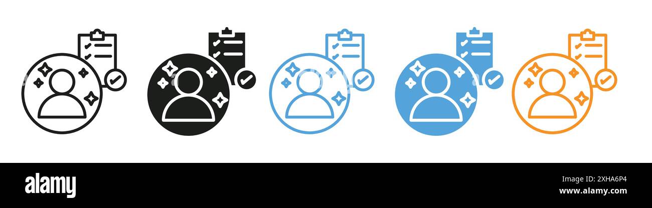 Personal assessment icon Vector symbol or sign set collection in black ...