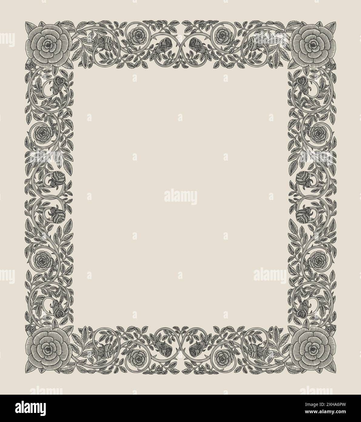 Vintage flower frame hi-res stock photography and images - Alamy