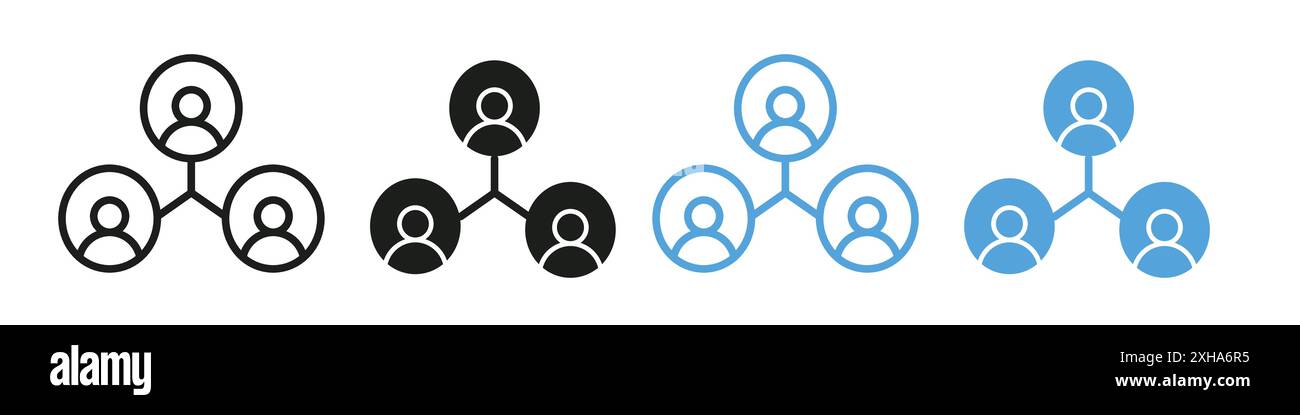 Partner program icon Vector symbol or sign set collection in black and ...