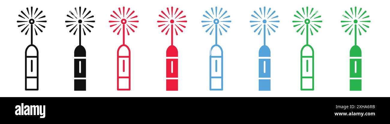 Pointer laser icon Vector symbol or sign set collection in black and ...