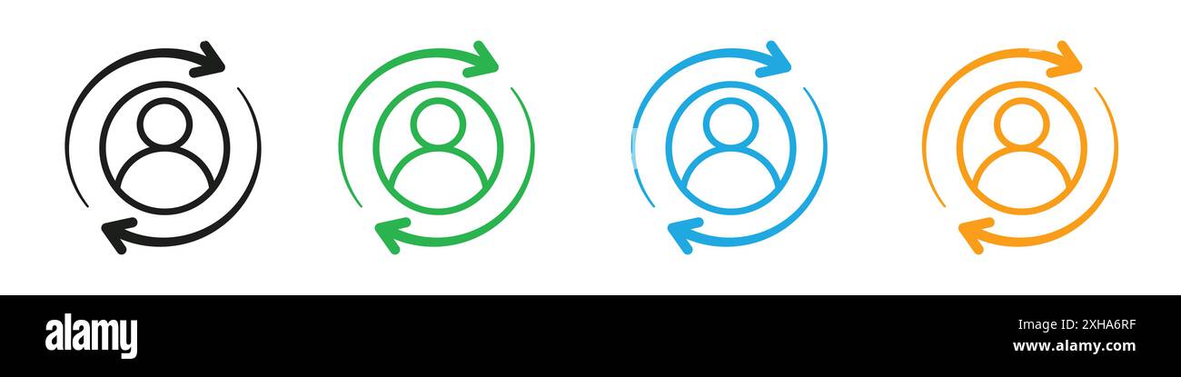 Personnel change icon Vector symbol or sign set collection in black and ...