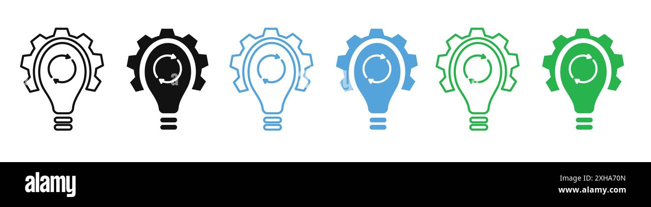 Product development icon Vector symbol or sign set collection in black ...