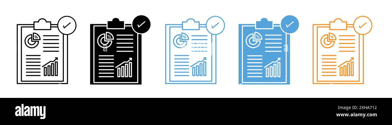 Report icon Vector symbol or sign set collection in black and white ...