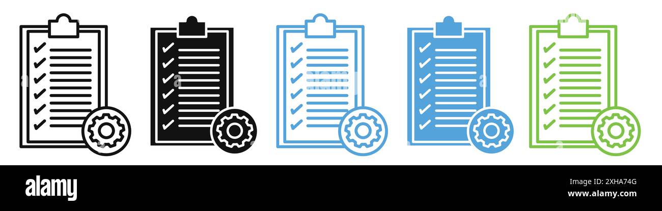 Project management icon Vector symbol or sign set collection in black ...