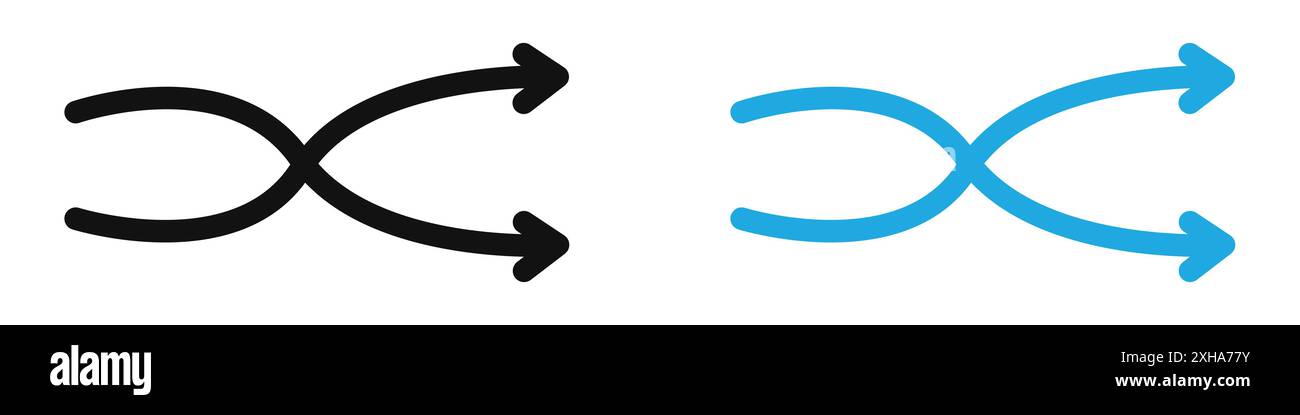 Shuffle arrow icon Vector symbol or sign set collection in black and ...