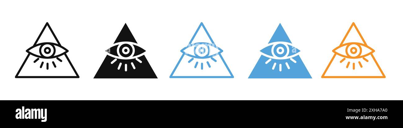 Strategic service vision icon Vector symbol or sign set collection in ...