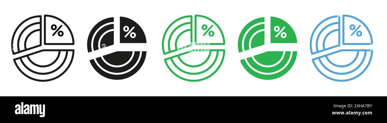 Statistics icon Vector symbol or sign set collection in black and white ...