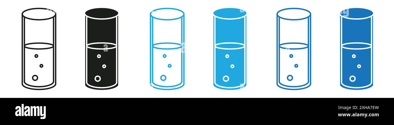 Water glass icon Vector symbol or sign set collection in black and ...