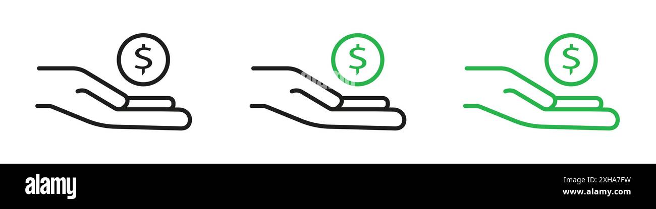 Value icon Vector symbol or sign set collection in black and white ...