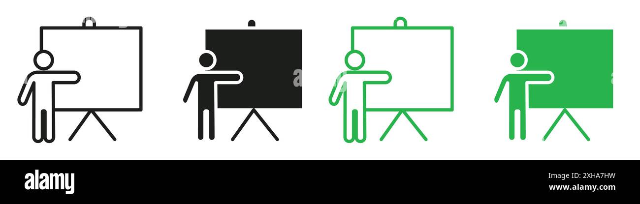 Training icon Vector symbol or sign set collection in black and white ...