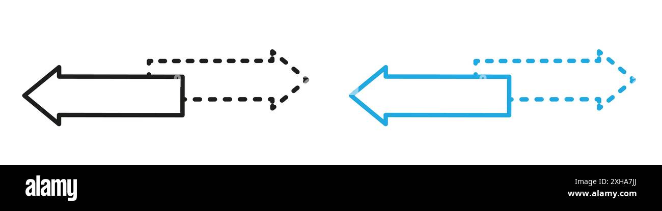 Transfer arrows icon Vector symbol or sign set collection in black and white outline Stock ...