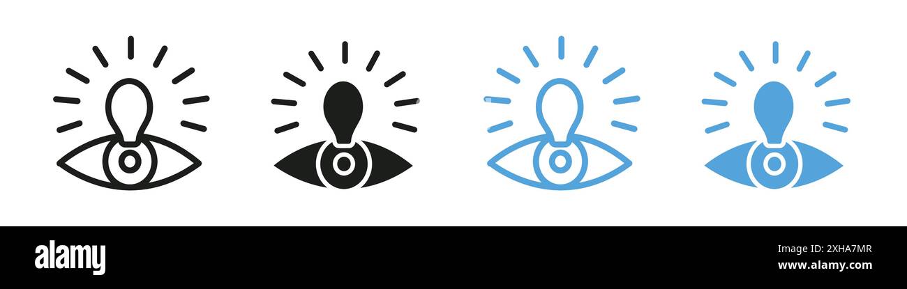 Vision icon Vector symbol or sign set collection in black and white ...