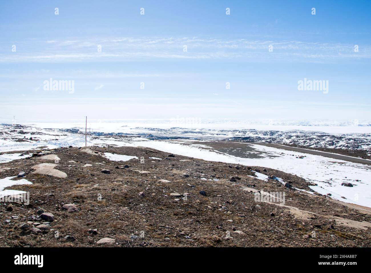 View of Frobisher Bay from Qaqqamiut Road in Iqaluit, Nunavut, Canada ...