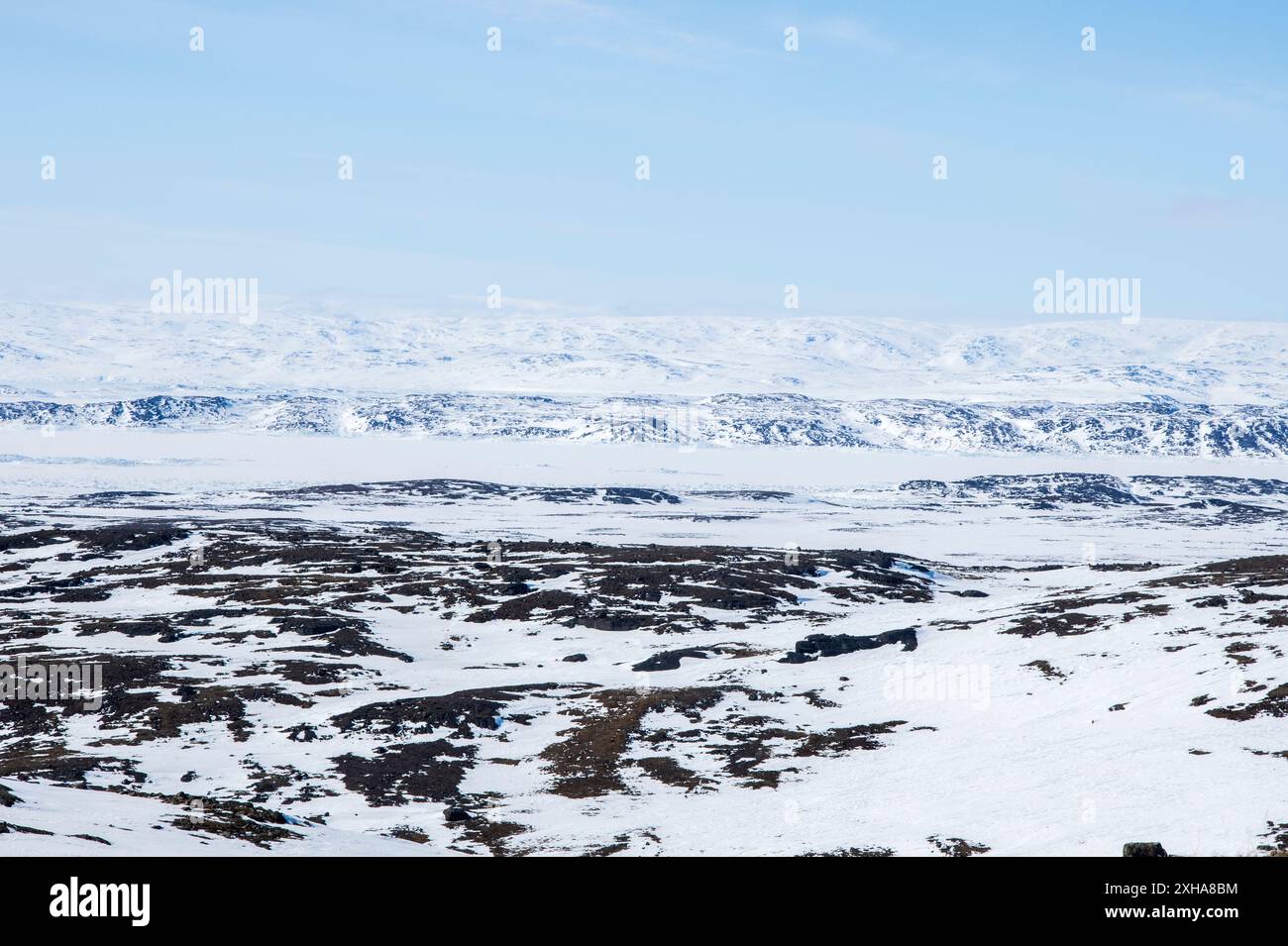View of Frobisher Bay from Qaqqamiut Road in Iqaluit, Nunavut, Canada ...