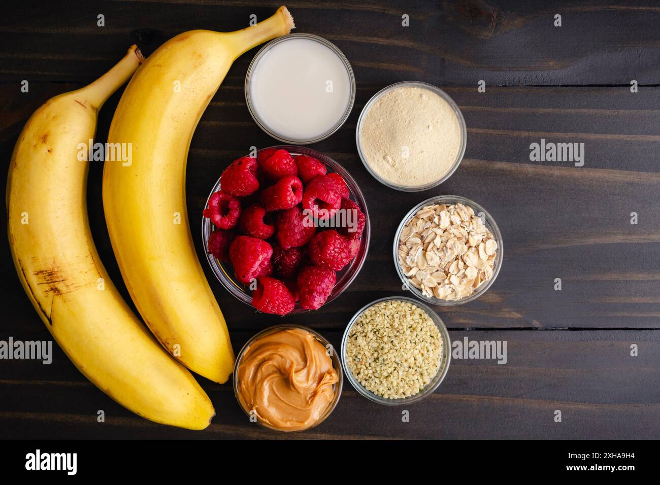 Banana Raspberry Smoothie Ingredients: Fresh fruit with almond milk ...