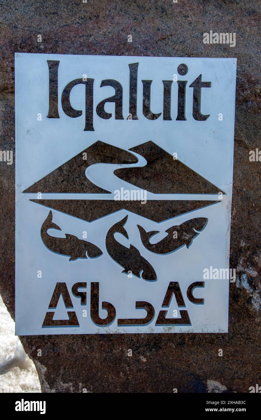 Bilingual Iqaluit Municipal Cemetery sign in English and Inuktitut in ...