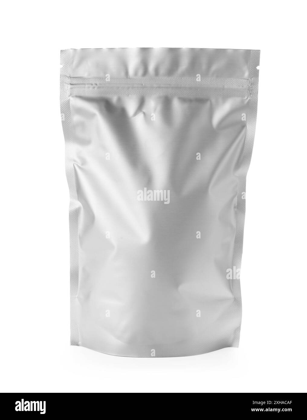 One resealable foil package isolated on white Stock Photo - Alamy