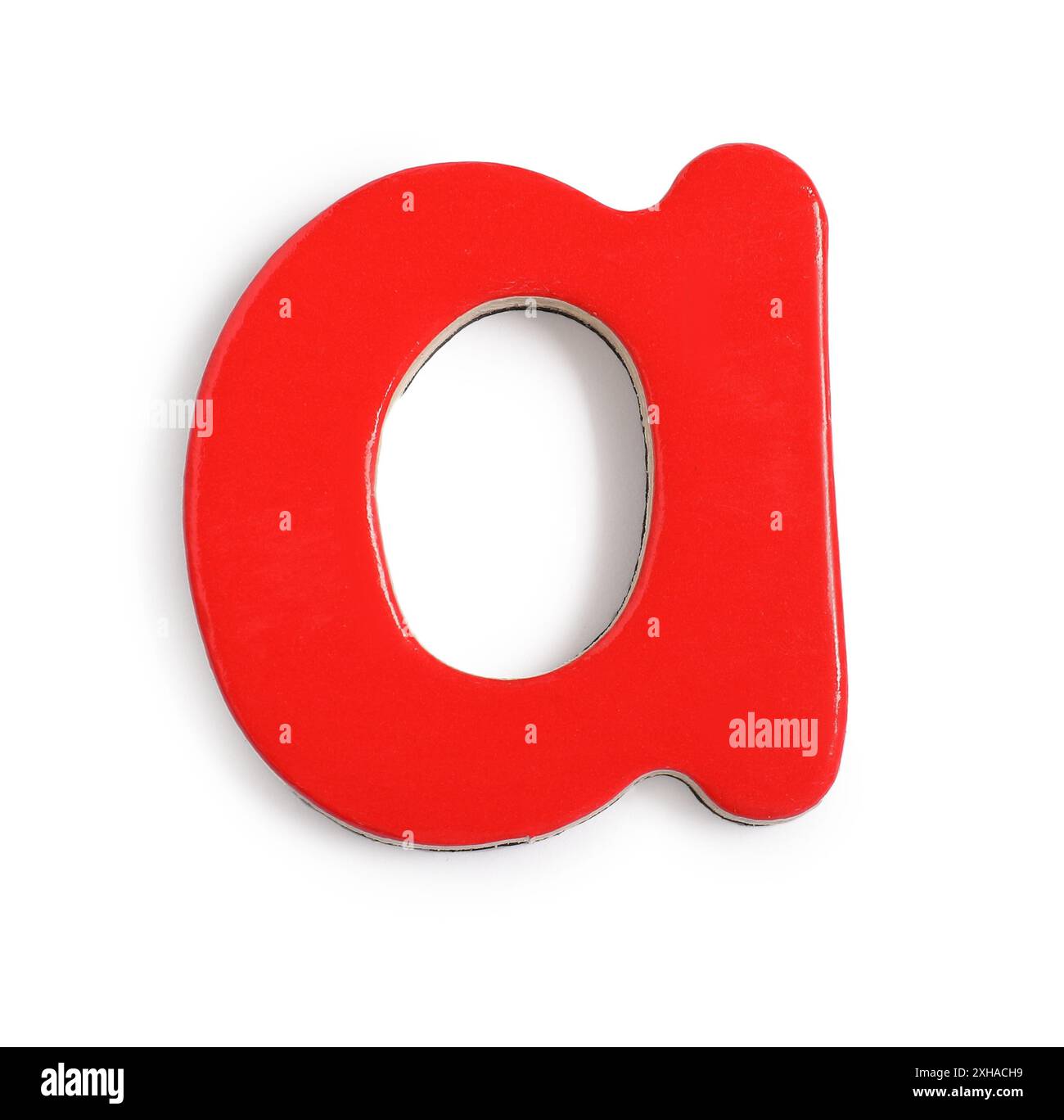 Red magnetic letter A isolated on white, top view. Alphabet Stock Photo ...