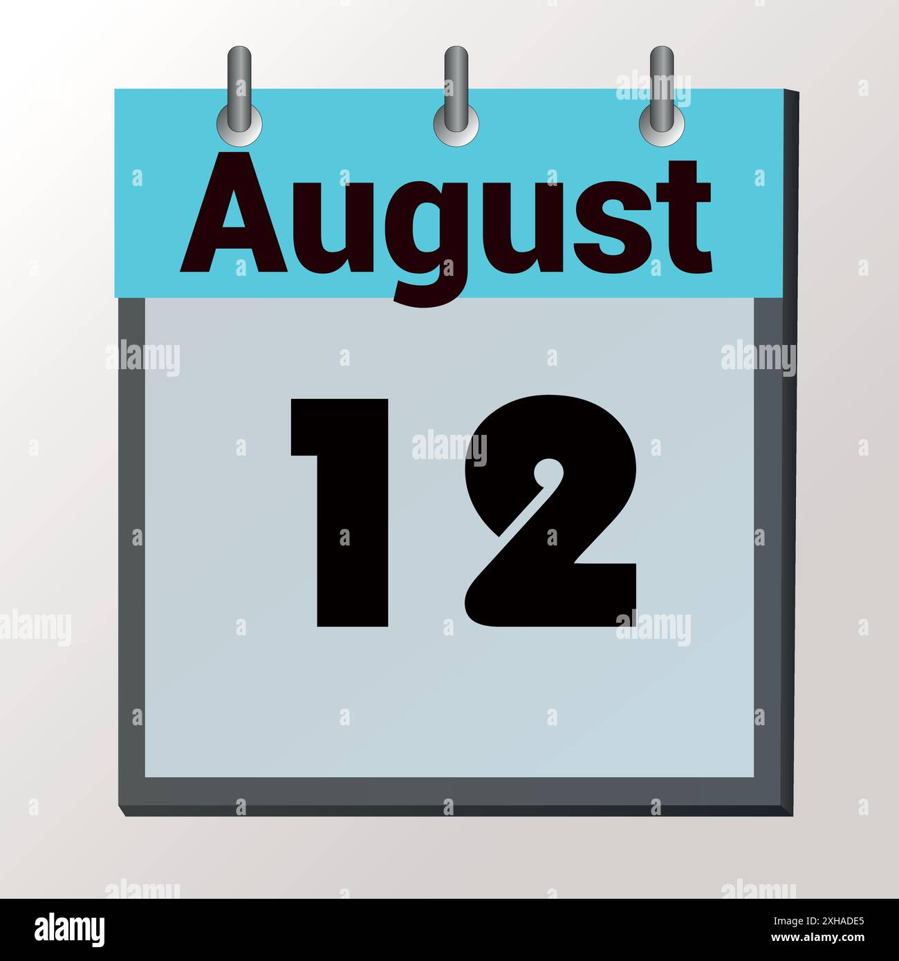 day on the calendar, vector image format, August 12 Stock Vector Image ...