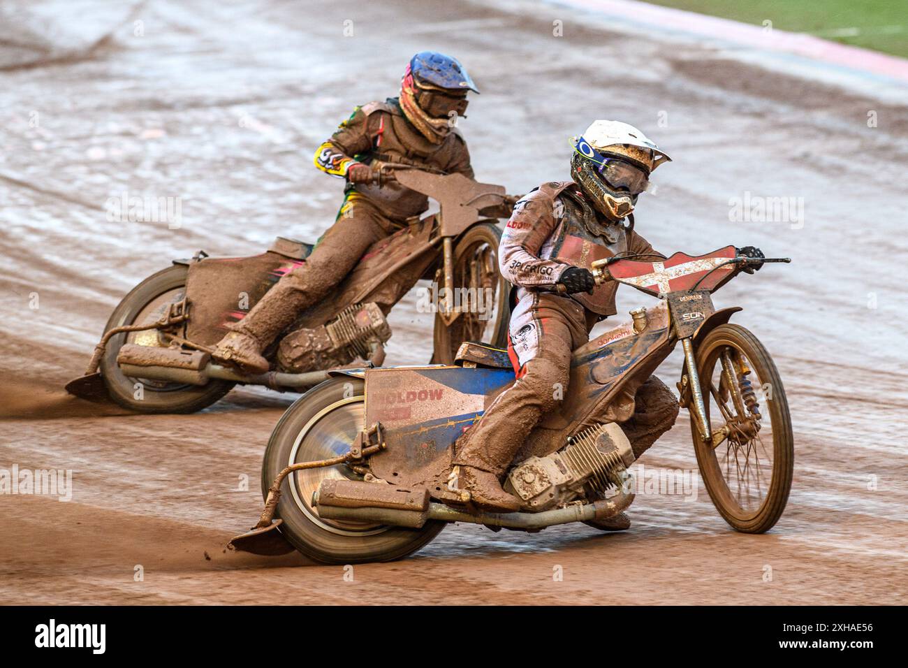 Bastian Pedersen of Denmark in White leading James Pearson of Australia ...