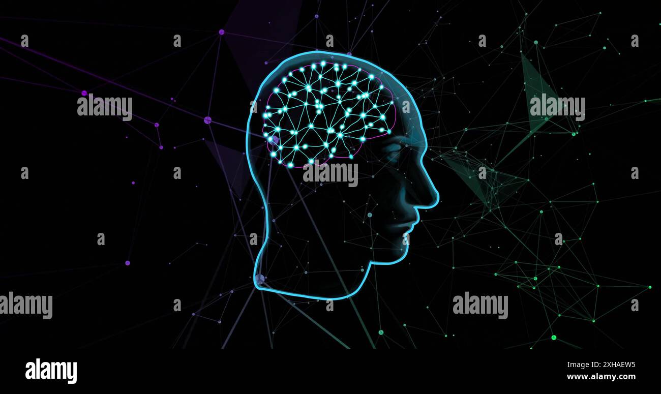 Digital human head with neural network, representing artificial intelligence concept Stock Photo ...