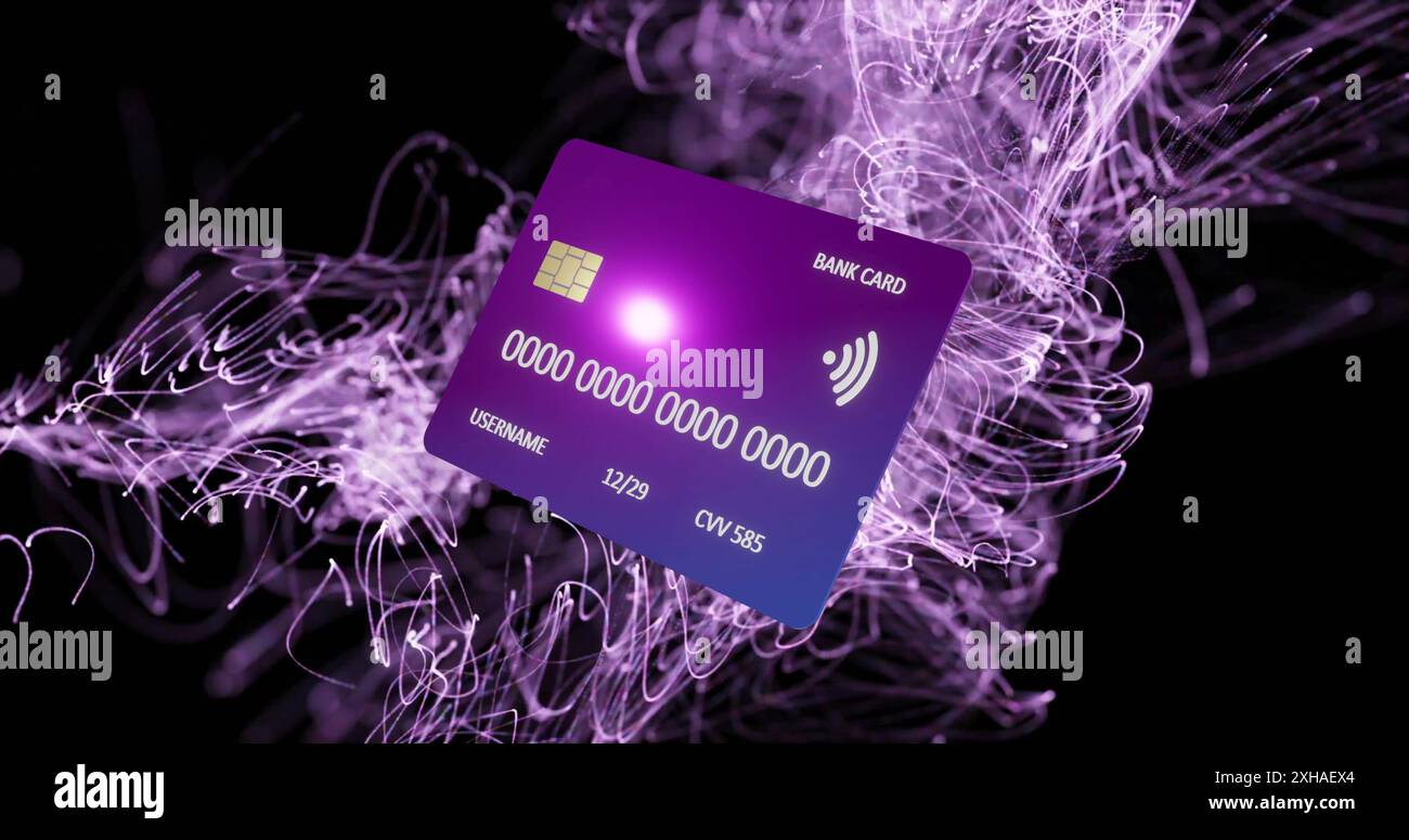 Floating purple bank card hi-res stock photography and images - Alamy