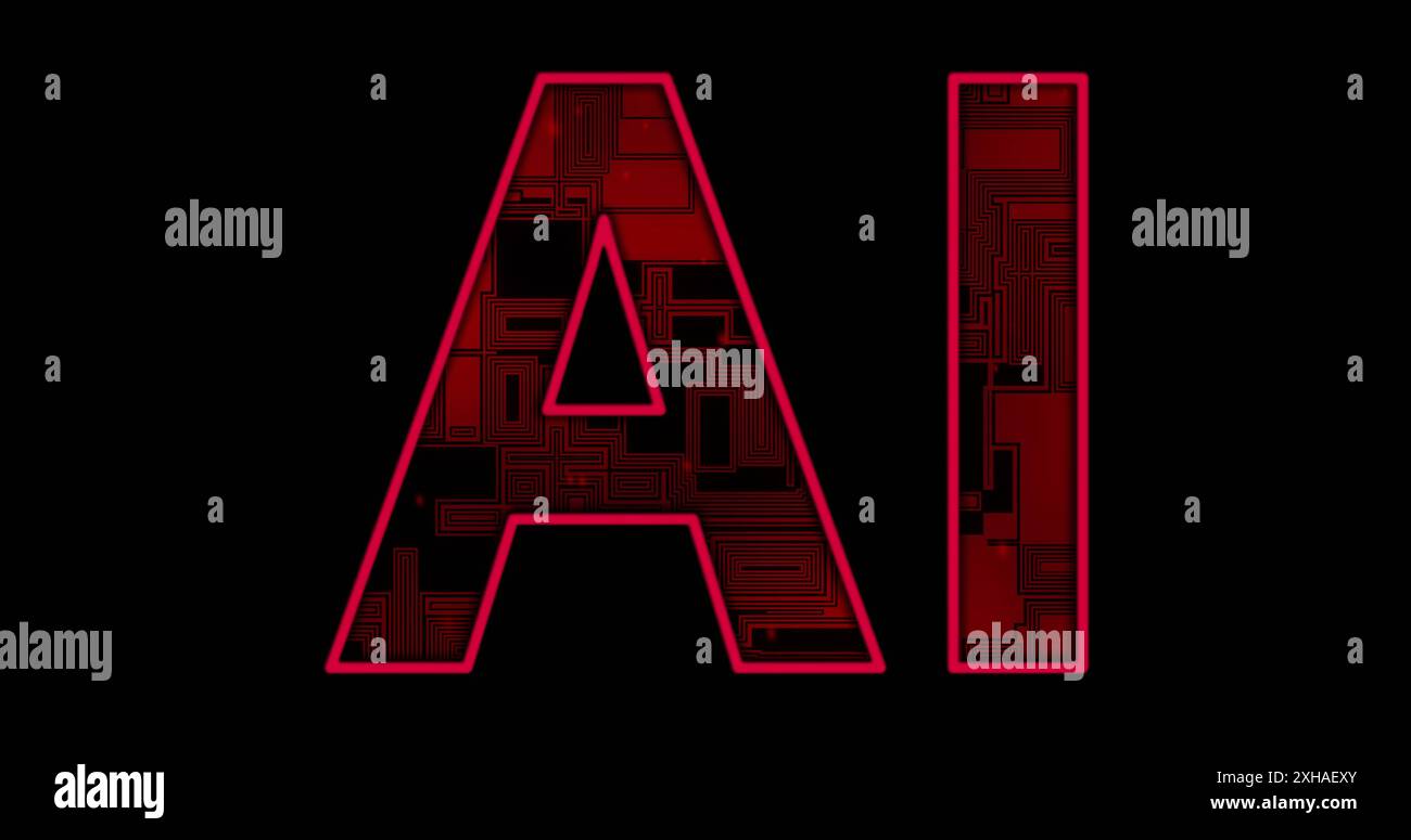 AI letters with circuit board design representing artificial ...