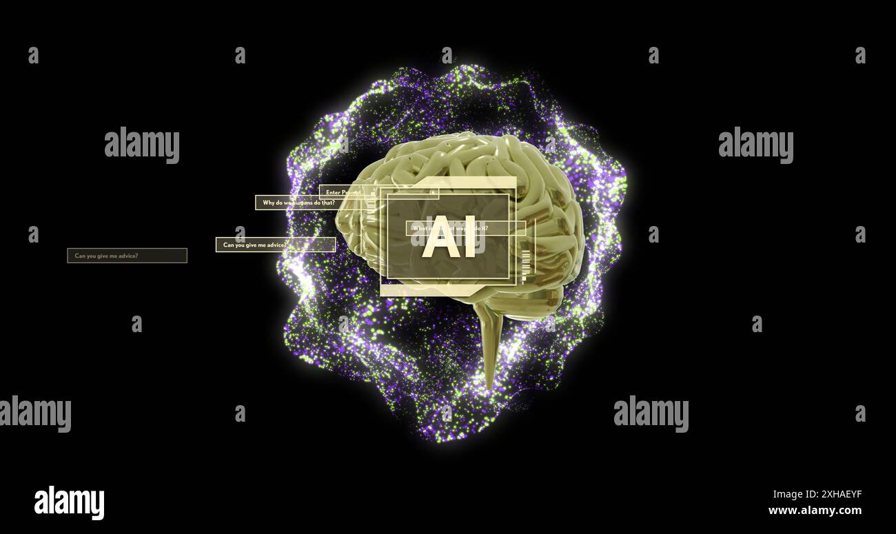 Artificial intelligence brain with digital interface and data ...
