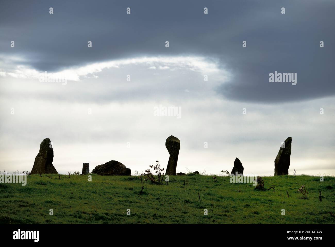 Bocan Stone Circle at Glackadrumman, Inishowen, Donegal, Ireland. Large ...