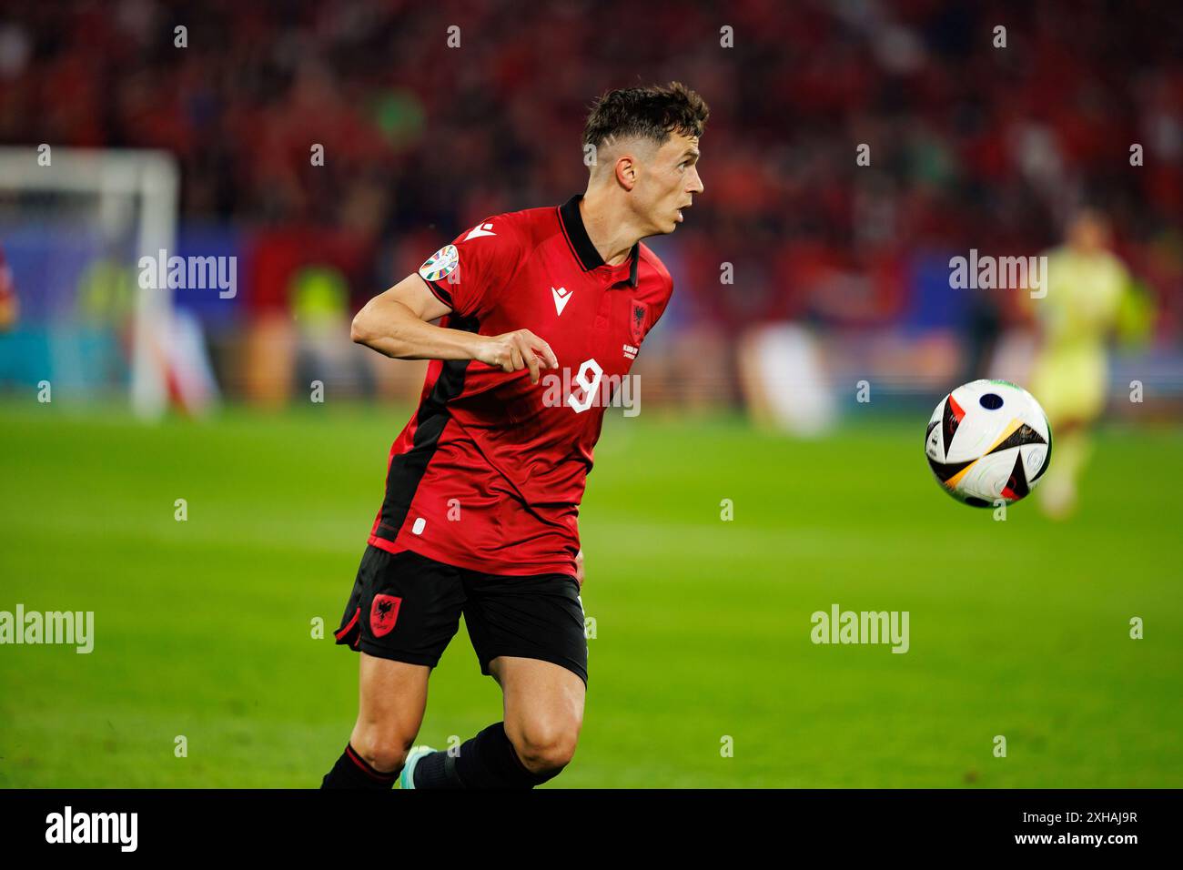 Jasir Asani seen in action during UEFA Euro 2024 game between national ...