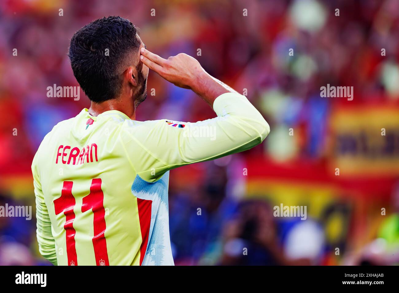 Ferran Torres (Spain) celebrates after scoring a goal during UEFA Euro ...