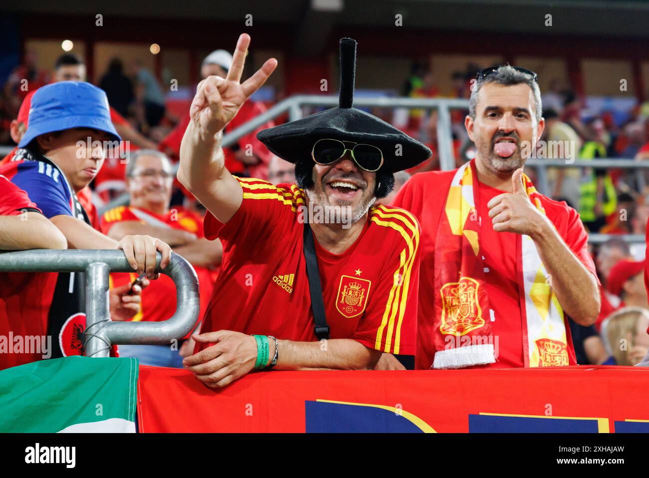 Fans of Spain pose during UEFA Euro 2024 game between national teams of ...