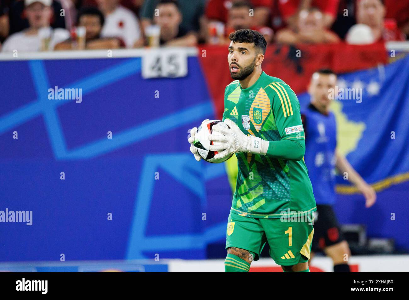 David Raya seen in action during UEFA Euro 2024 game between national ...