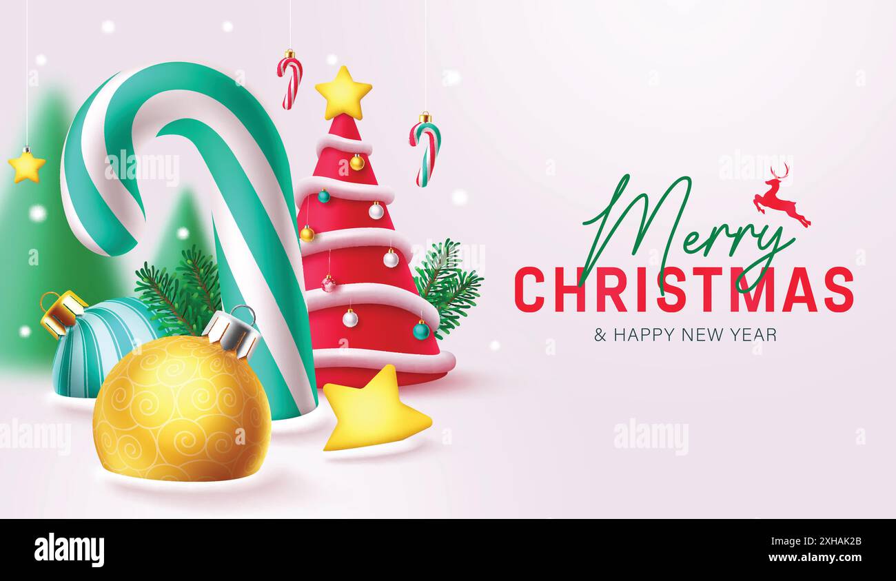 Merry christmas greetings vector banner design. Christmas greeting text ...