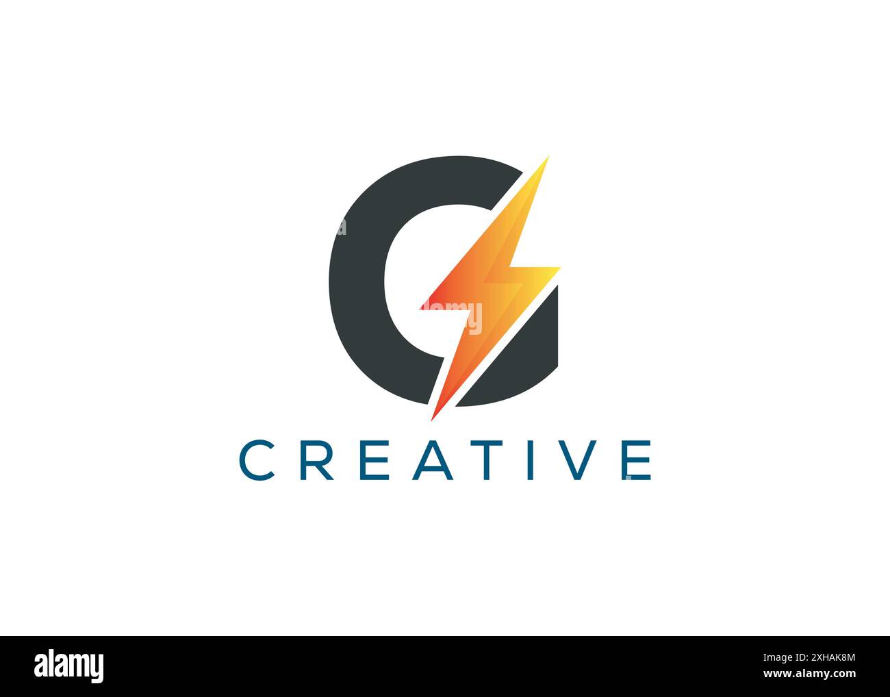 Minimal and professional Letter G thunder logo design template Stock ...