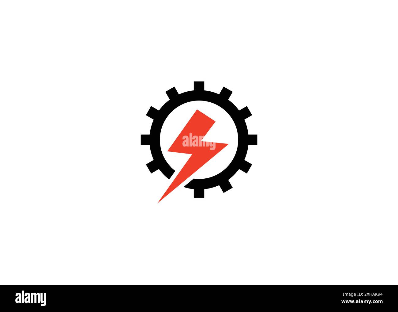 Minimal and professional gear and thunder logo design template. Simple ...