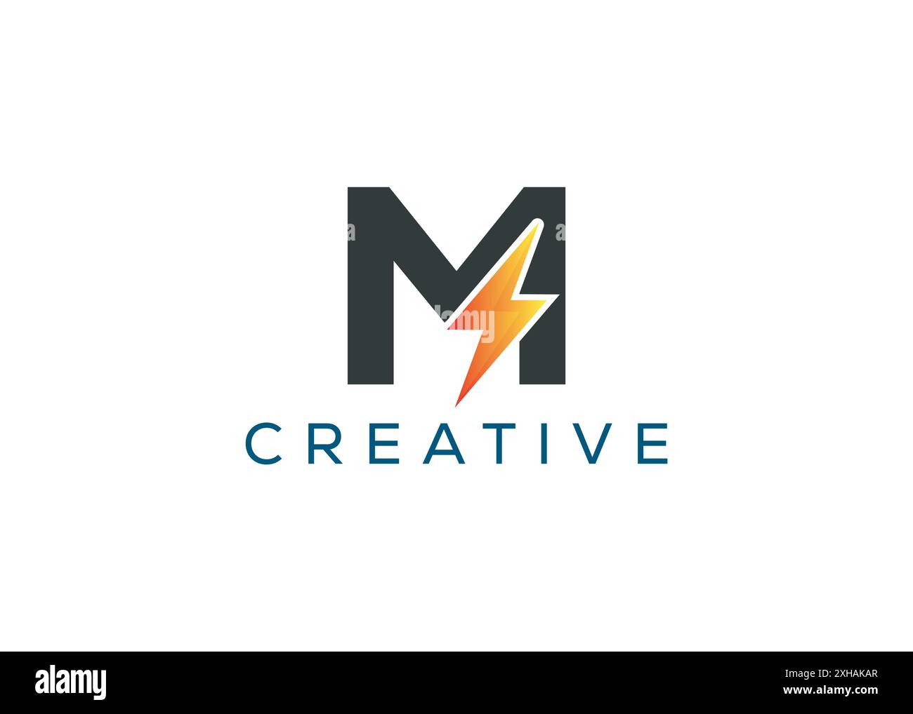Minimal and professional Letter M thunder logo design template Stock ...