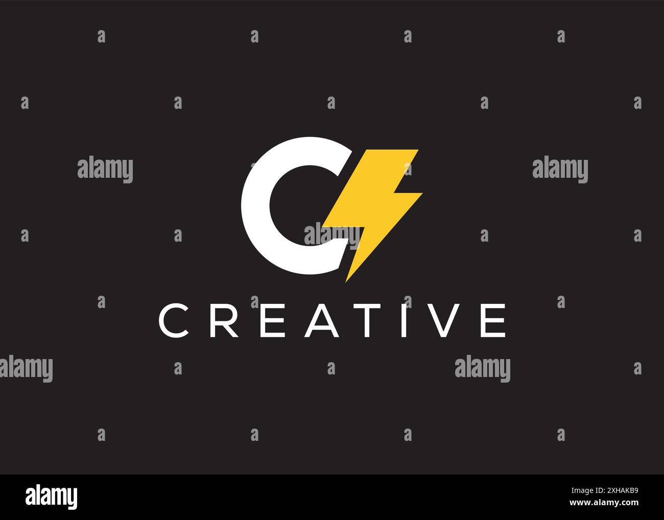 Minimal and professional Letter C thunder logo design template Stock ...