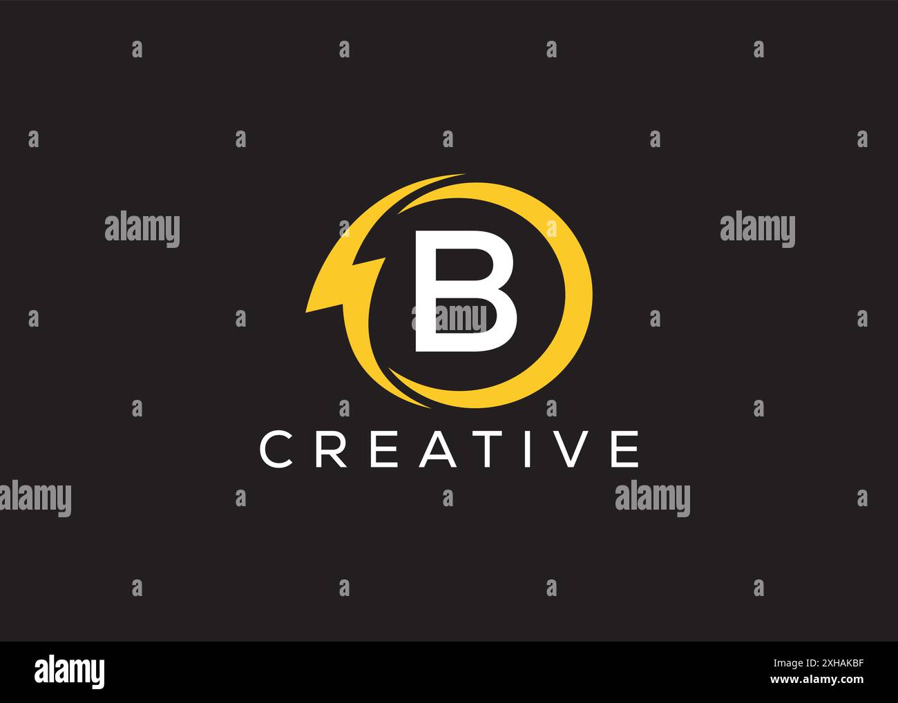 Minimal and professional Letter B thunder logo design template Stock ...
