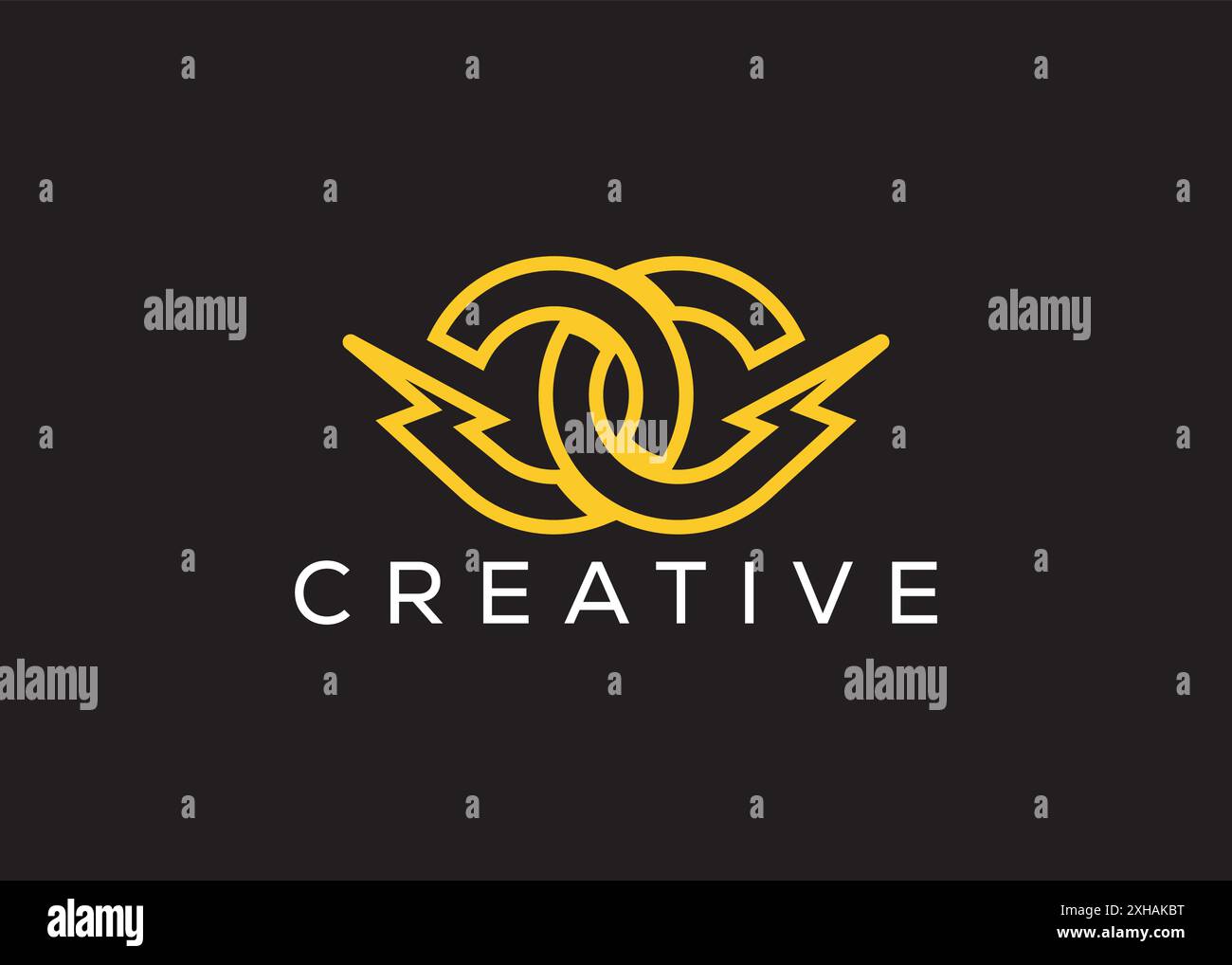 Minimal and professional Letter C C thunder logo design template Stock ...