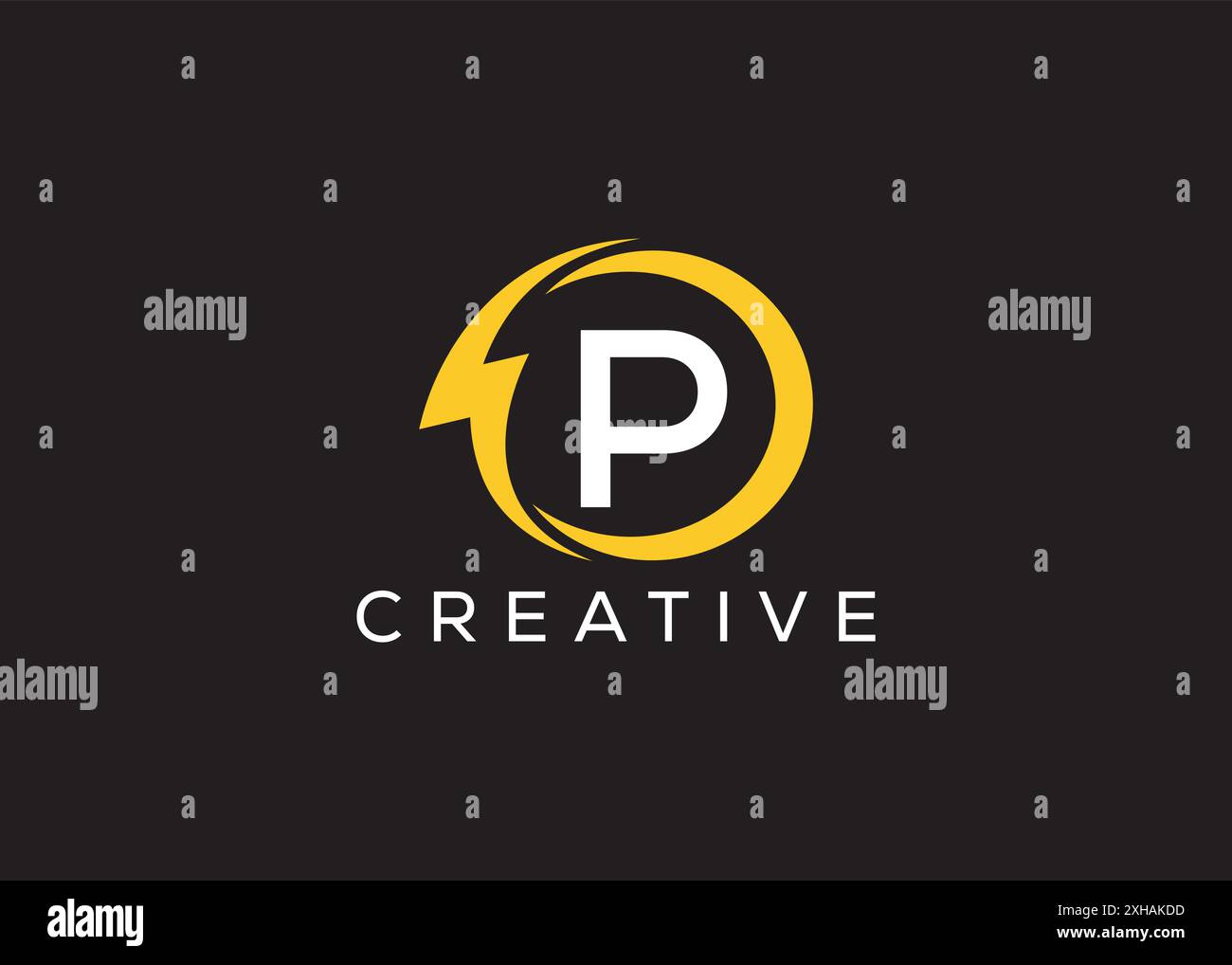 Minimal and professional Letter P thunder logo design template Stock ...